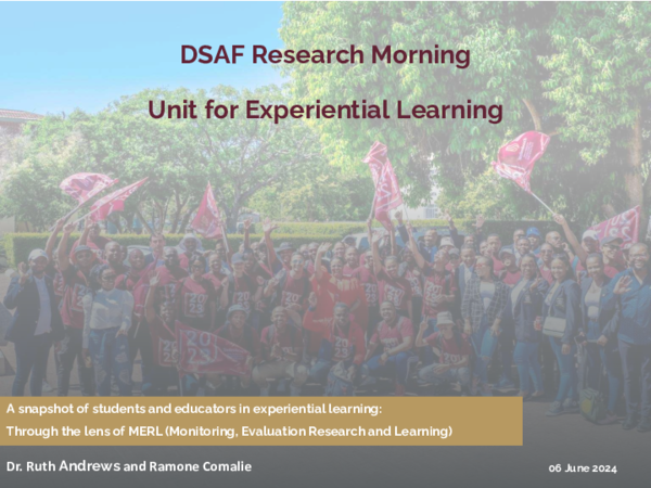 (PDF) A snapshot of students and educators in experiential learning ...