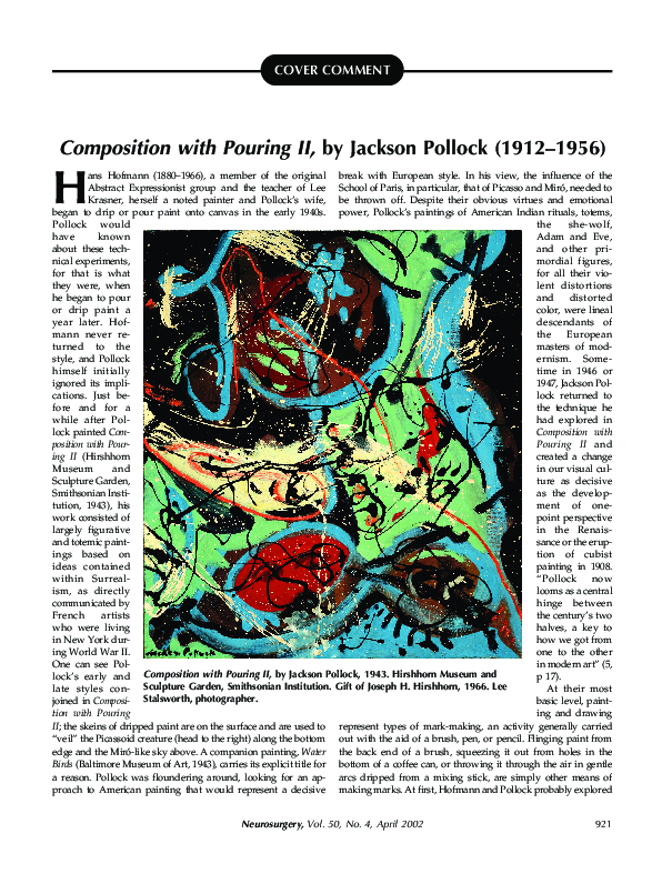(PDF) Composition with Pouring II, by Jackson Pollock (1912–1956)