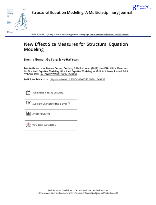 (PDF) New Effect Size Measures for Structural Equation Modeling