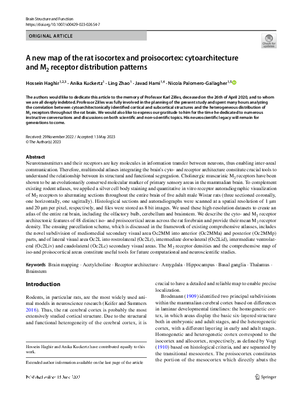 (PDF) A new map of the rat isocortex and proisocortex: cytoarchitecture ...