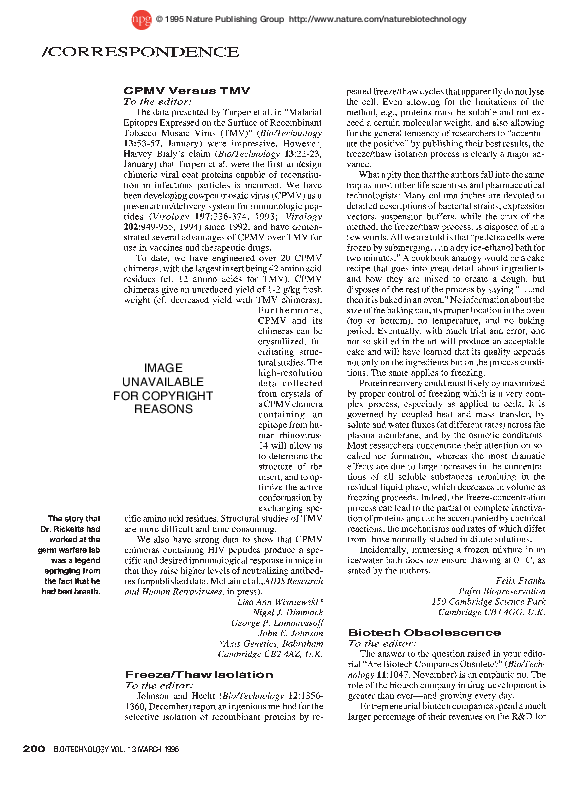 Pdf Cpmv Versus Tmv
