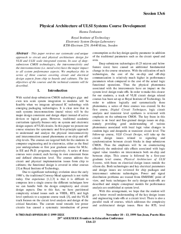 (PDF) Physical architecture of ULSI systems course development