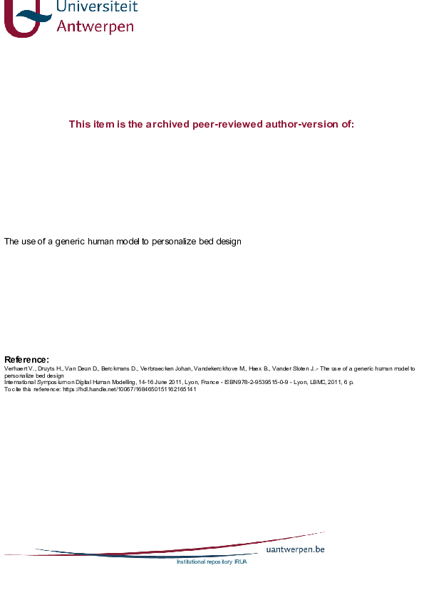 (PDF) The use of a generic human model to personalize bed design ...