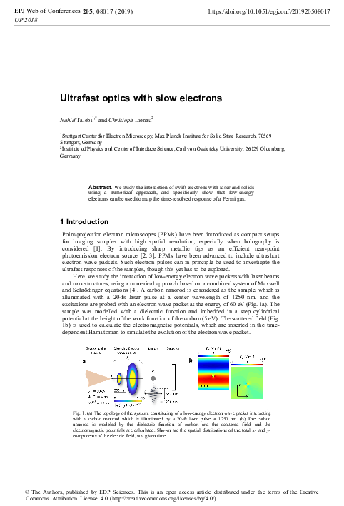 (PDF) Ultrafast optics with slow electrons