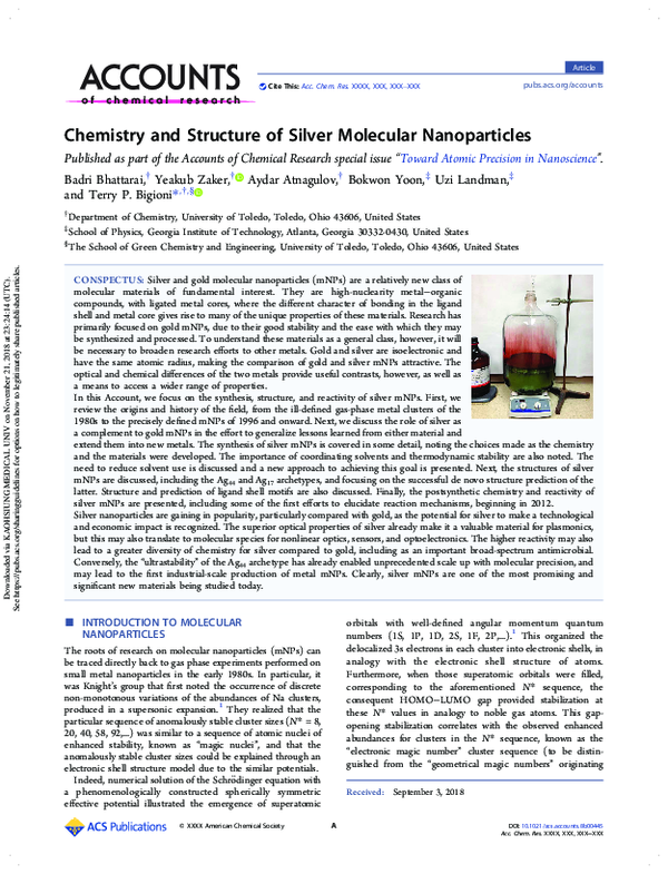 Chemistry and Structure of Silver Molecular Nanoparticles