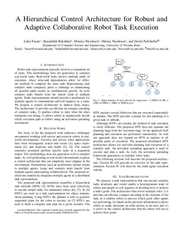 (PDF) A Hierarchical Control Architecture for Robust and Adaptive ...