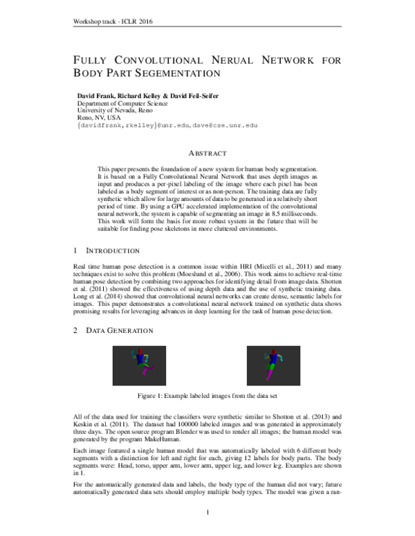 (PDF) Fully Convolutional Nerual Network for Body Part Segmentation