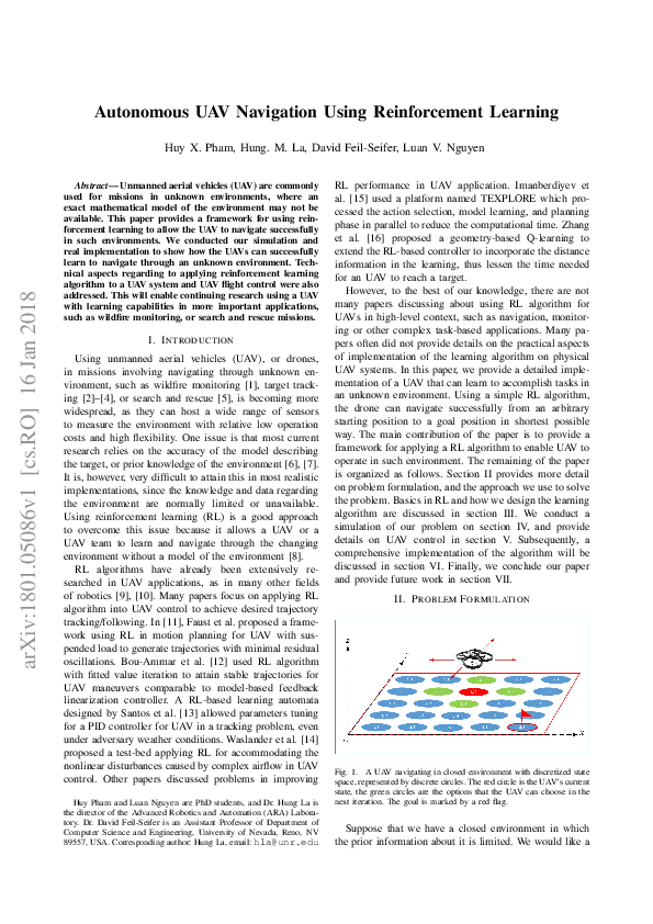 (PDF) Autonomous UAV Navigation Using Reinforcement Learning