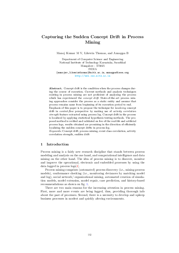 (PDF) Capturing the Sudden Concept Drift in Process Mining