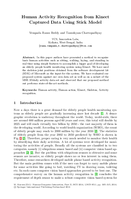 (PDF) Human Activity Recognition from Kinect Captured Data Using Stick ...