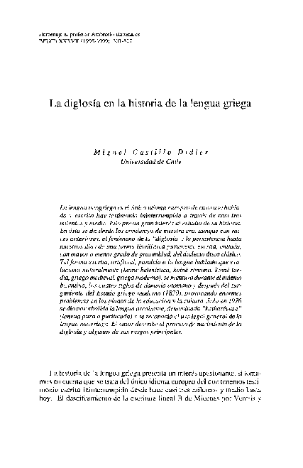 (PDF) La diglosía en la historia de la lengua griega