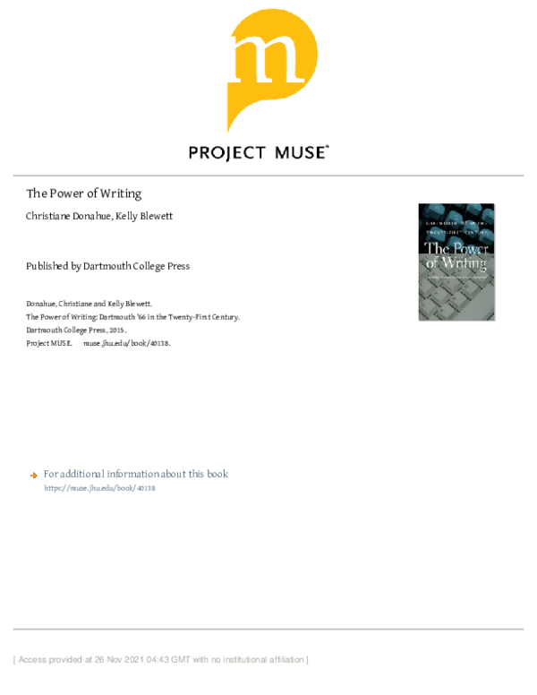 (PDF) The Power of Writing