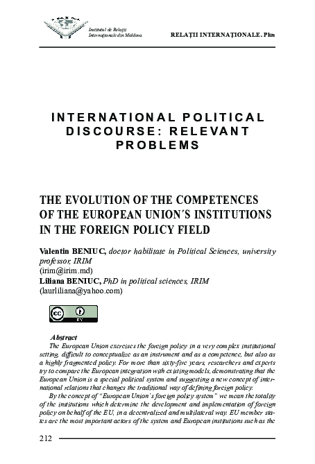 (PDF) The evolution of the competences of the European Union´s ...
