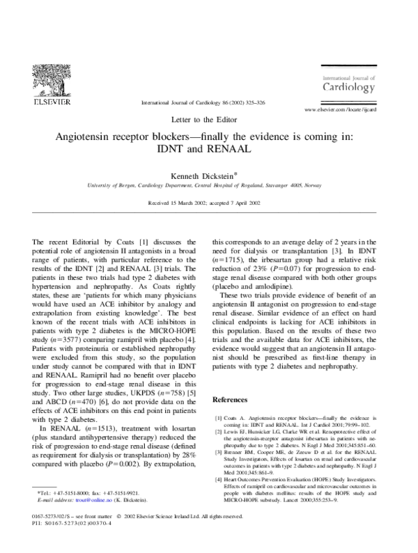 (PDF) Angiotensin receptor blockers—finally the evidence is coming in ...
