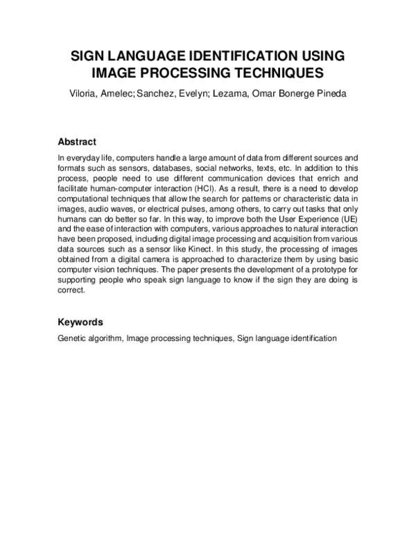 (PDF) Sign Language Identification Using Image Processing Techniques