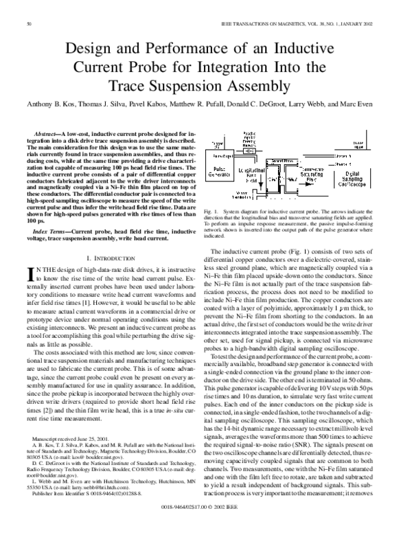 (PDF) Design and performance of an inductive current probe for integration into the trace ...