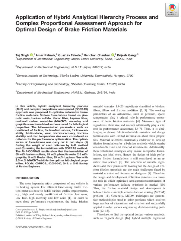 (PDF) Application of hybrid analytical hierarchy process and complex proportional assessment ...