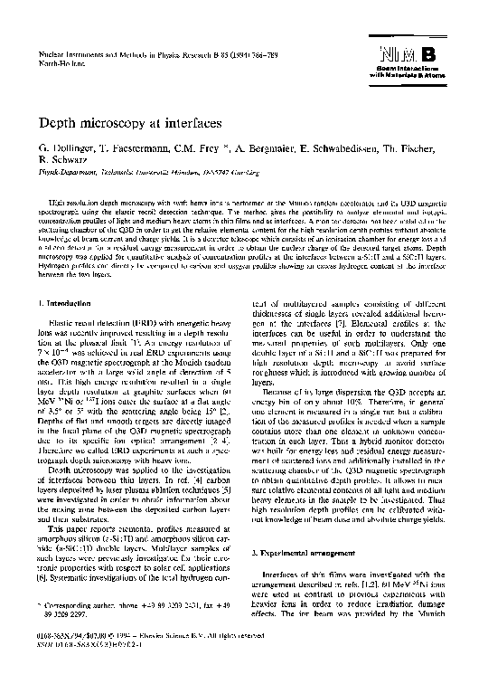 (PDF) Depth microscopy at interfaces