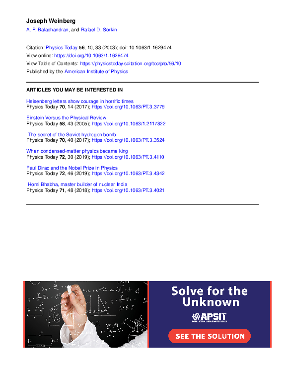 (PDF) Joseph Weinberg