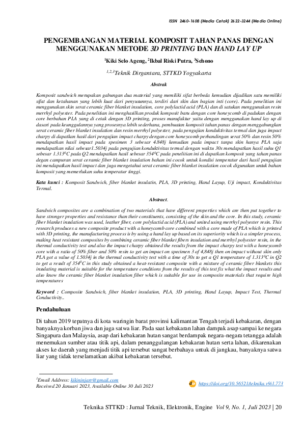 (PDF) Pengembangan Material Komposit Tahan Panas Dengan Menggunakan Metode 3D Printing Dan Hand ...
