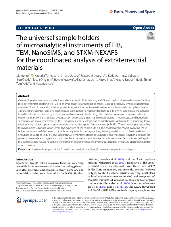 (PDF) The universal sample holders of microanalytical instruments of FIB, TEM, NanoSIMS, and ...