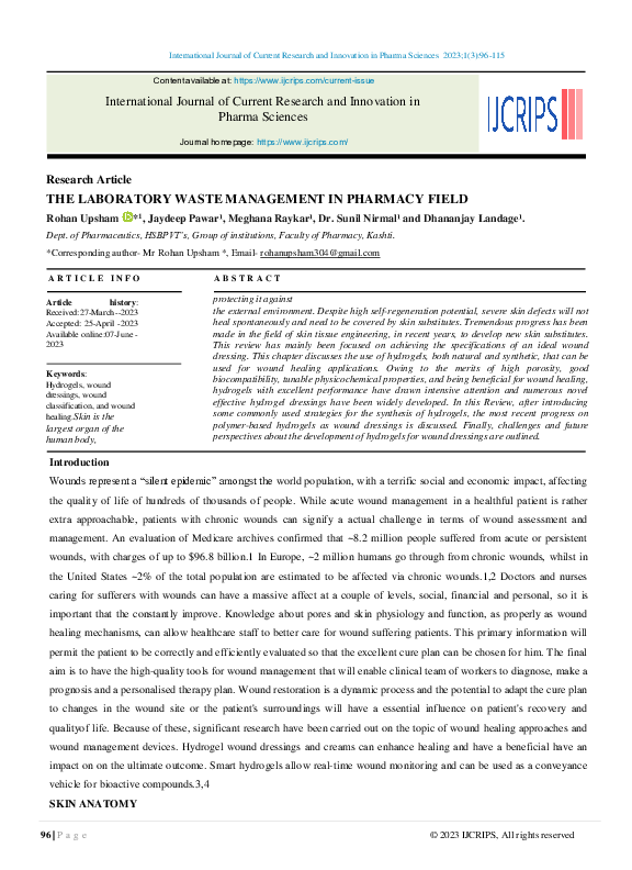 (PDF) The Laboratory Waste Management in Pharmacy Field