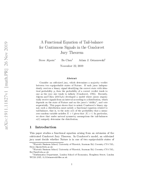 (PDF) A Functional Equation of Tail-balance for Continuous Signals in ...