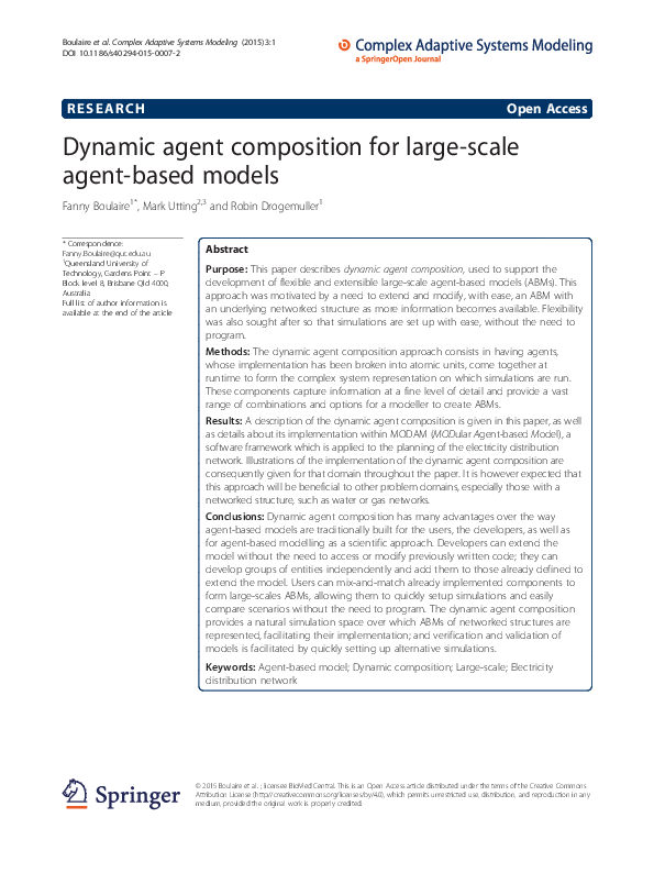 (PDF) Dynamic agent composition for large-scale agent-based models