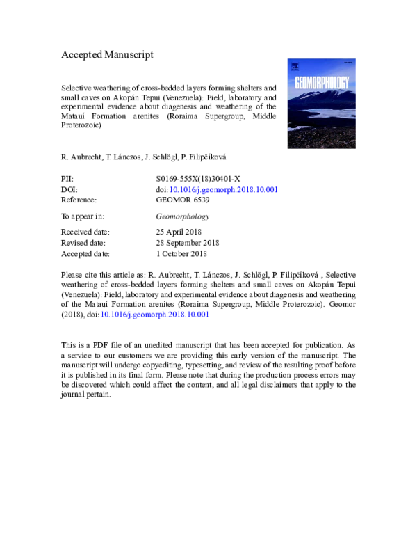 (PDF) Selective weathering of cross-bedded layers forming shelters and ...