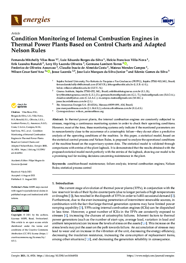 (PDF) Condition Monitoring of Internal Combustion Engines in Thermal Power Plants Based on ...