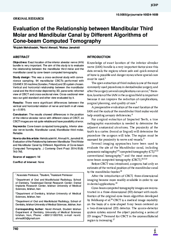 (PDF) Evaluation of the Relationship between Mandibular Third Molar and Mandibular Canal by ...