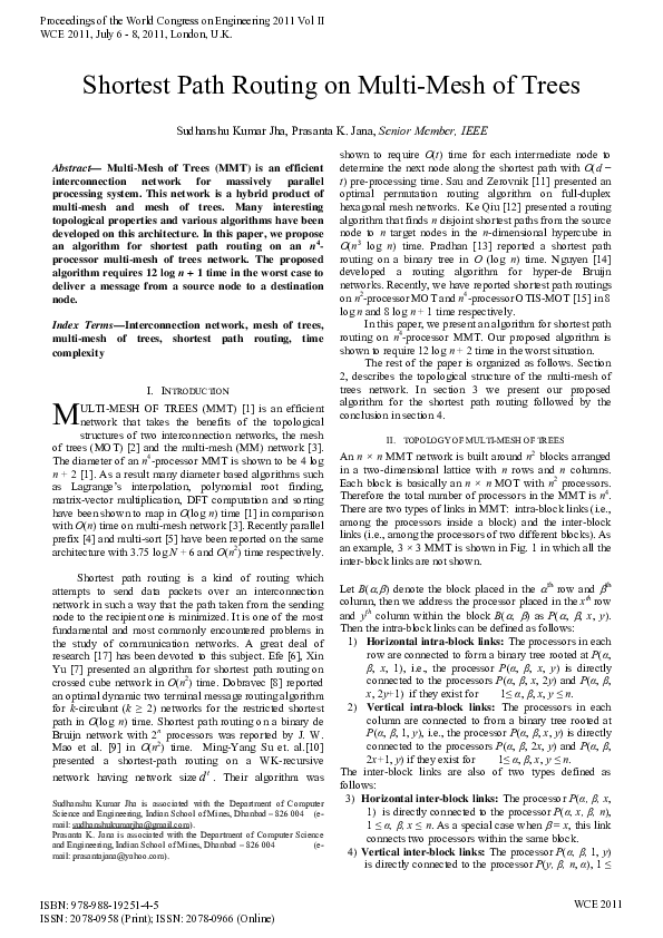 (PDF) Shortest Path Routing on Multi-Mesh of Trees