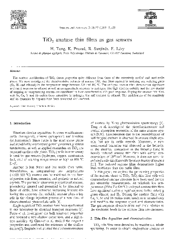 Pdf Tio2 Anatase Thin Films As Gas Sensors