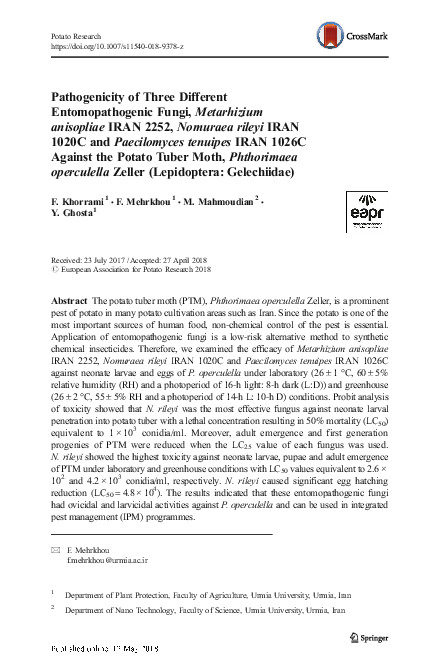 (PDF) Pathogenicity of Three Different Entomopathogenic Fungi ...