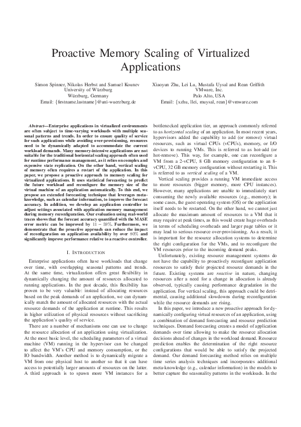 (PDF) Proactive Memory Scaling of Virtualized Applications