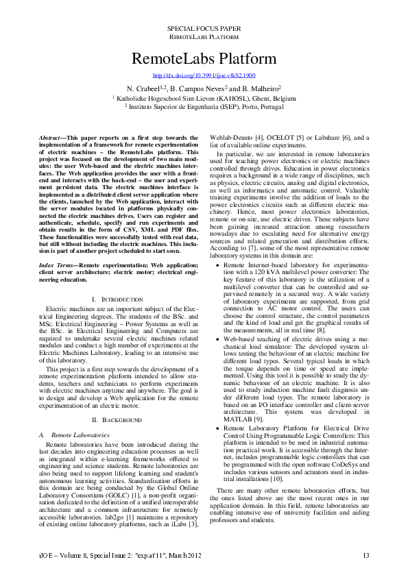 (PDF) RemoteLabs Platform