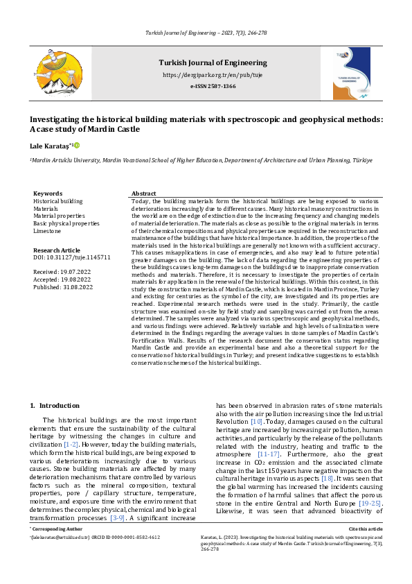 (PDF) Investigating the historical building materials with ...