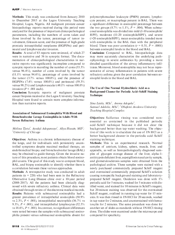 (PDF) The Use of One Normal Hydrochloric Acid as a Background Cleaner ...