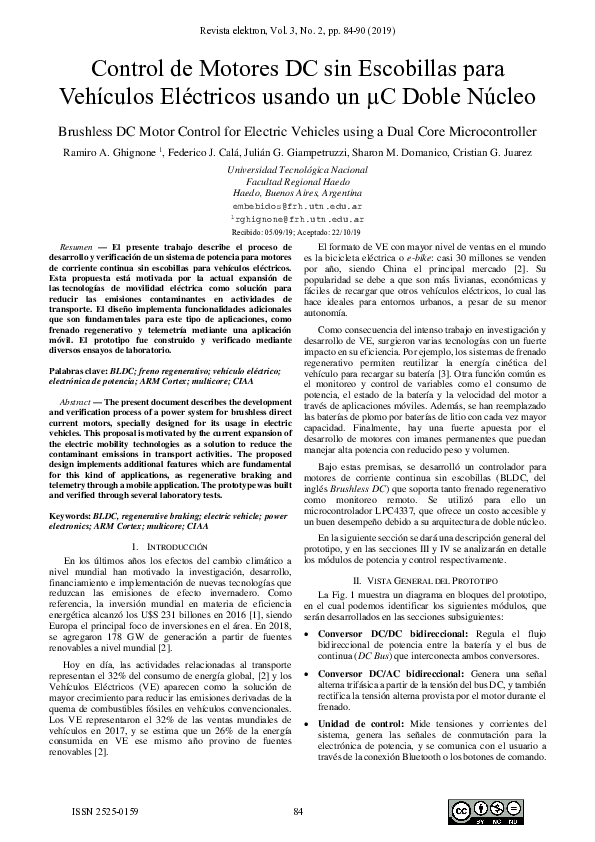 (PDF) Brushless DC Motor Control for Electric Vehicles using a Dual Core Microcontroller