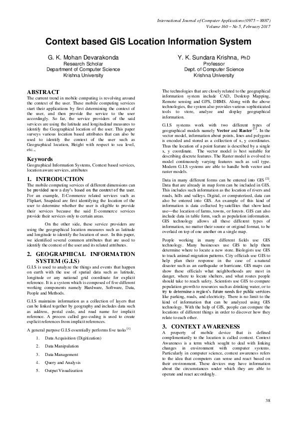 (PDF) Context based GIS Location Information System