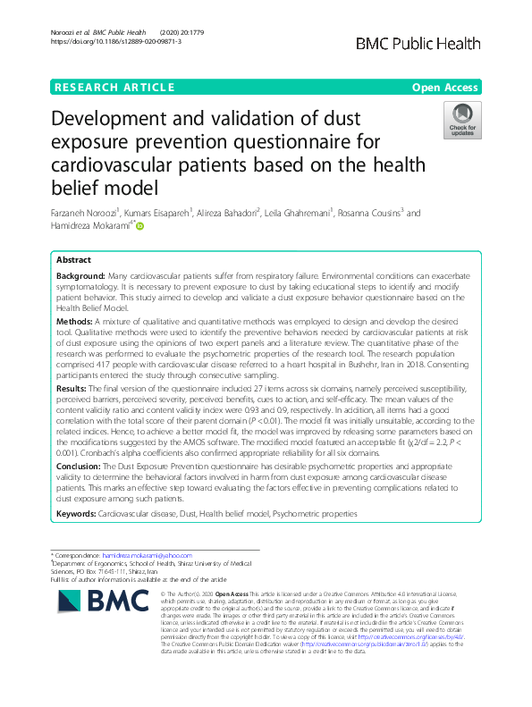 (PDF) Development and validation of dust exposure prevention ...
