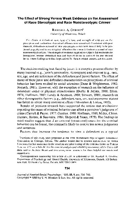 (PDF) The Effect of Strong Versus Weak Evidence on the Assessment of ...