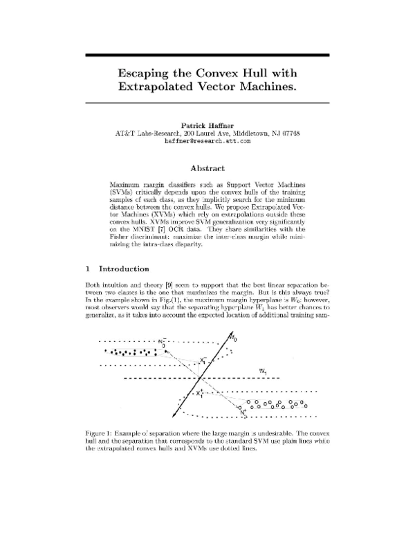 (PDF) Escaping the Convex Hull with Extrapolated Vector Machines