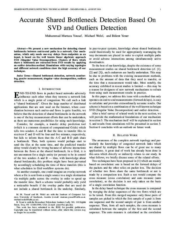 (PDF) Accurate Shared Bottleneck Detection Based On SVD and Outliers Detection