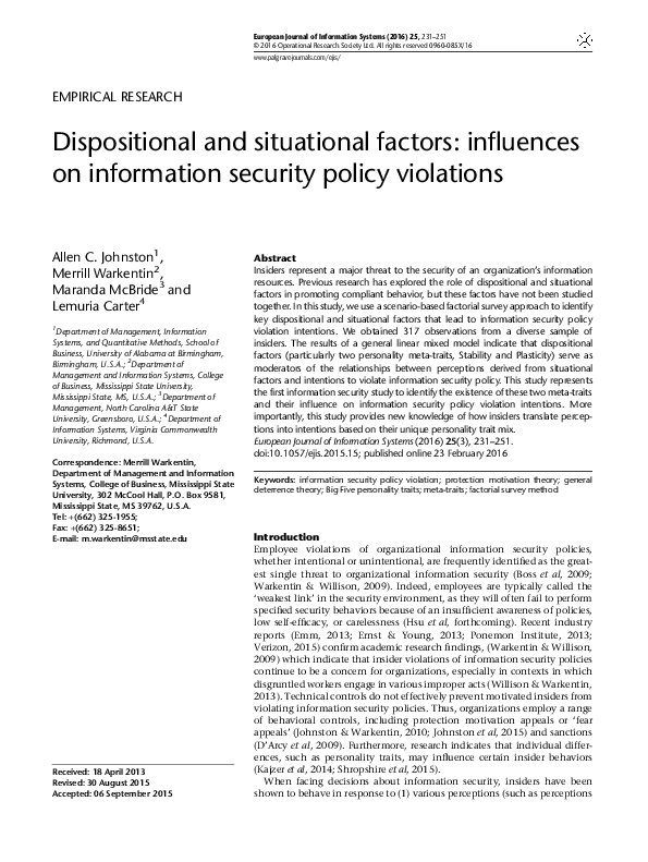 (PDF) Dispositional and situational factors: influences on information ...