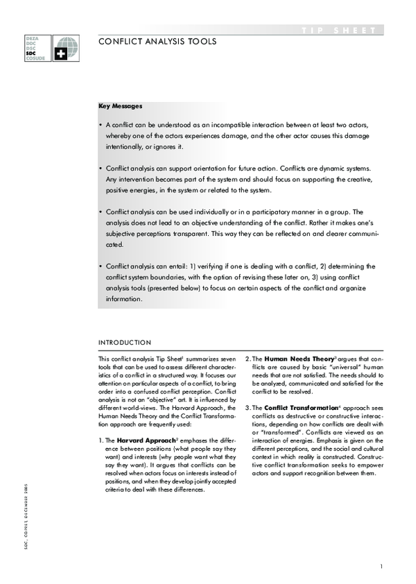 (PDF) Conflict Analysis Tools