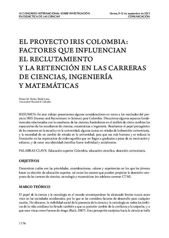 (PDF) El proyecto Iris Colombia