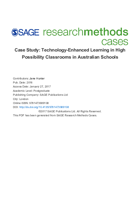 (PDF) Case Study: Technology-Enhanced Learning in High Possibility ...
