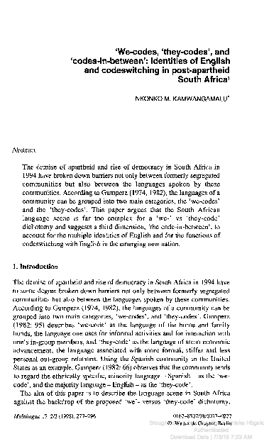 (PDF) ‘We-codes, ‘they-codes’, and ‘codes-in-between’: Identities of ...