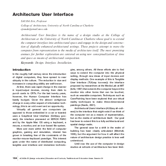 (PDF) Architecture User Interface